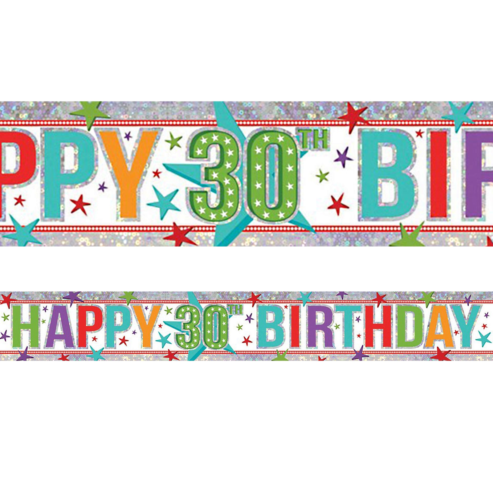 Holographic Happy 30th Birthday Banner | 30th Birthday | Milestone ...