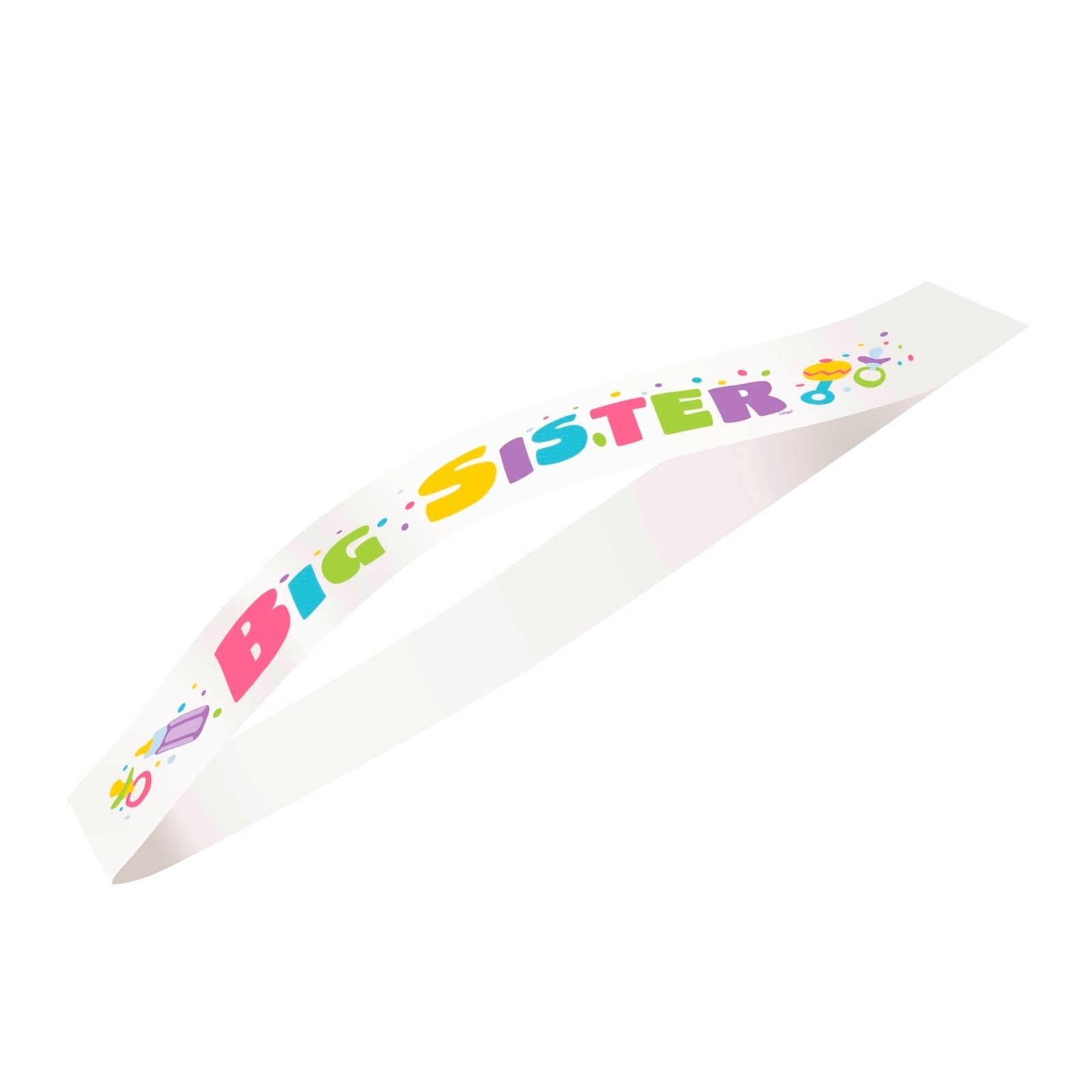 Big Sister White Satin Sash | Fashion For Fun - Fashion For Fun