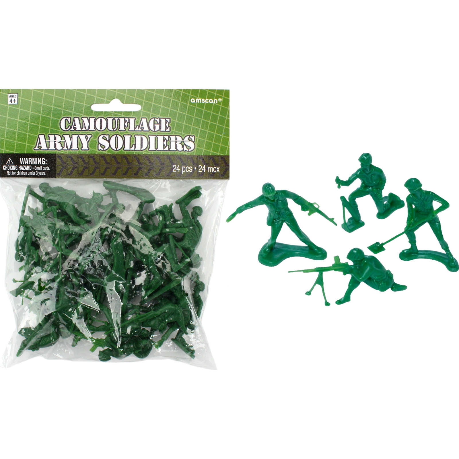 Plastic Toy Army Soldiers (Pack of 24) - Fashion For Fun