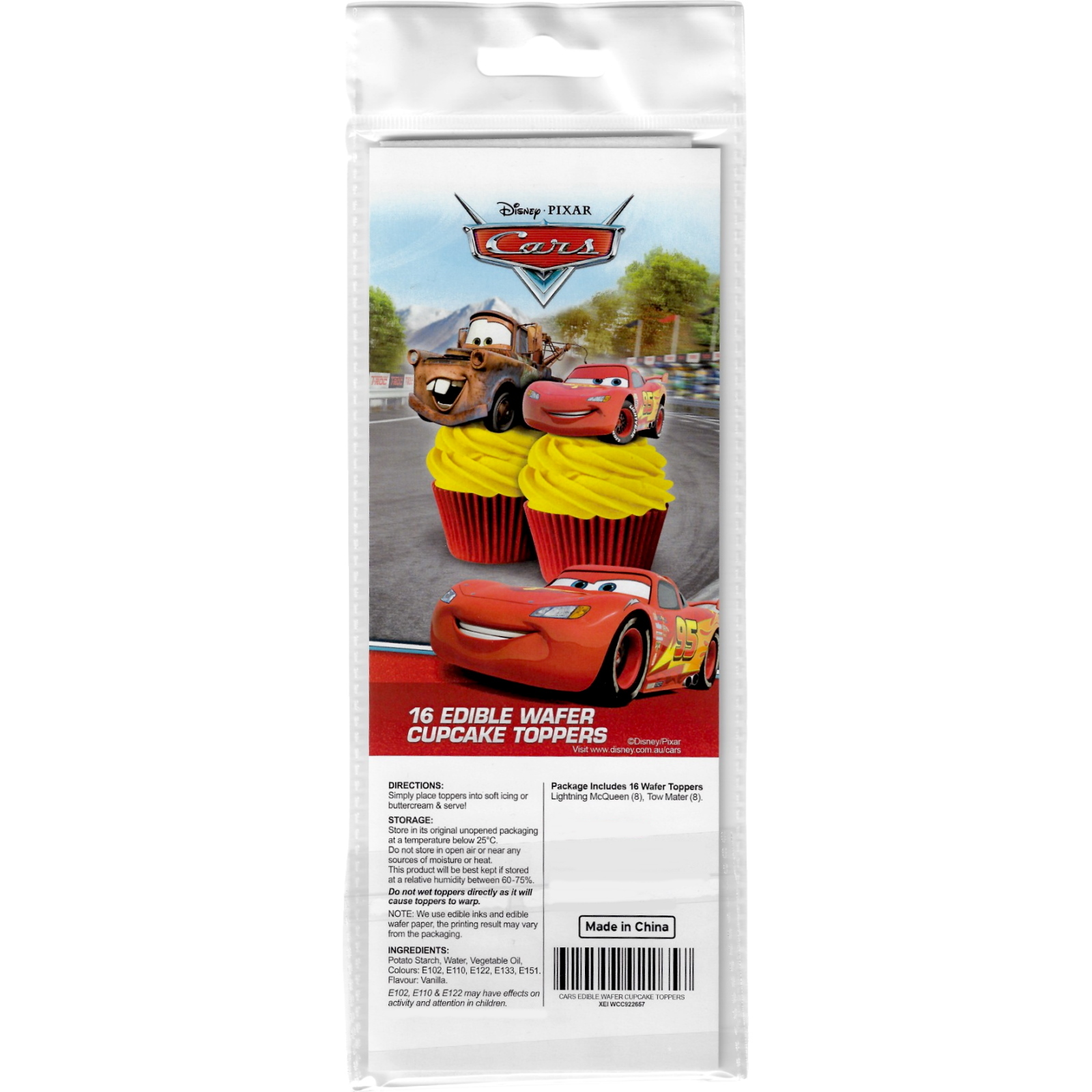 Cars Edible Wafer Cupcake Toppers (Pack of 16) | Cars Party Supplies ...