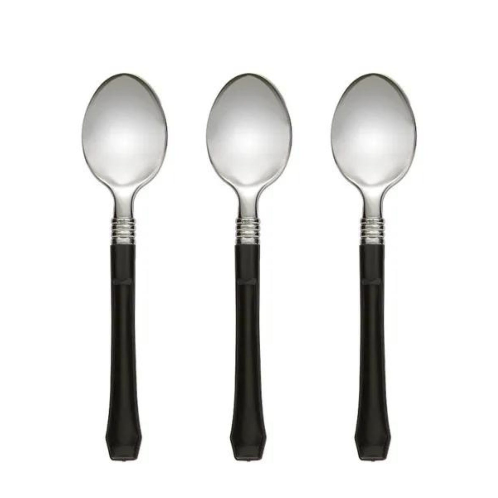 Black Reusable Premium Plastic Spoons (Pack of 20) | Black Coloured ...