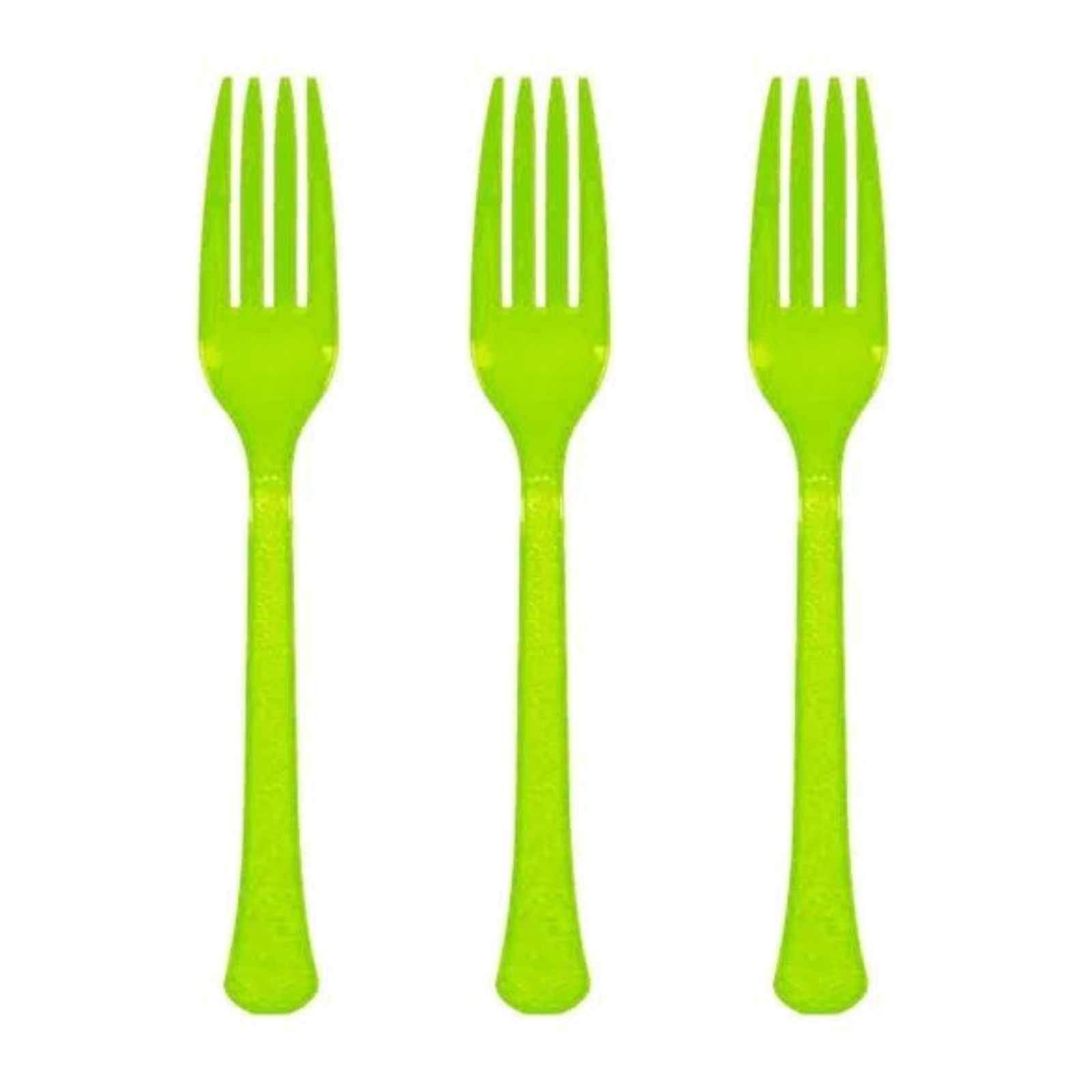 Kiwi Lime Green Reusable Plastic Forks (Pack of 20) - Fashion For Fun