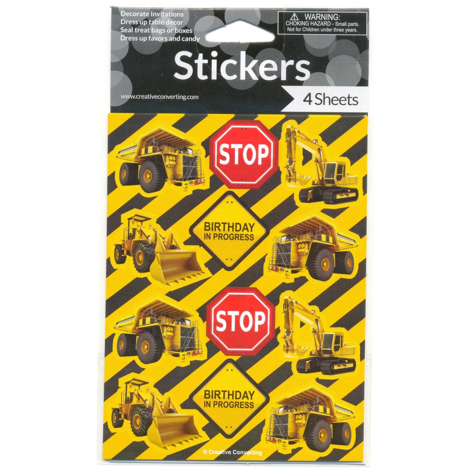 Construction Zone Stickers (4 Sheets) - Fashion For Fun