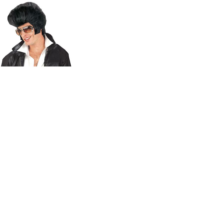 1950's Rock N Roll King Elvis Presley Jumbo Black Sideburn Adult Wig ...