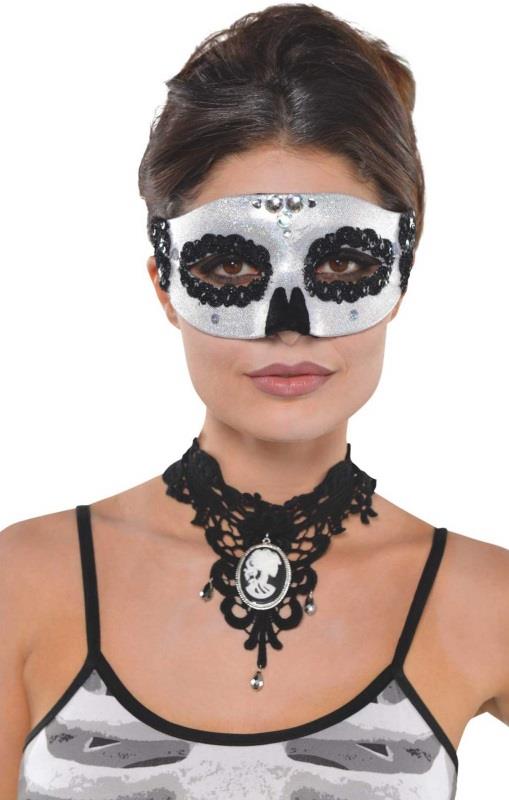Venetian Skull Black Bone Adult Mask - Fashion For Fun