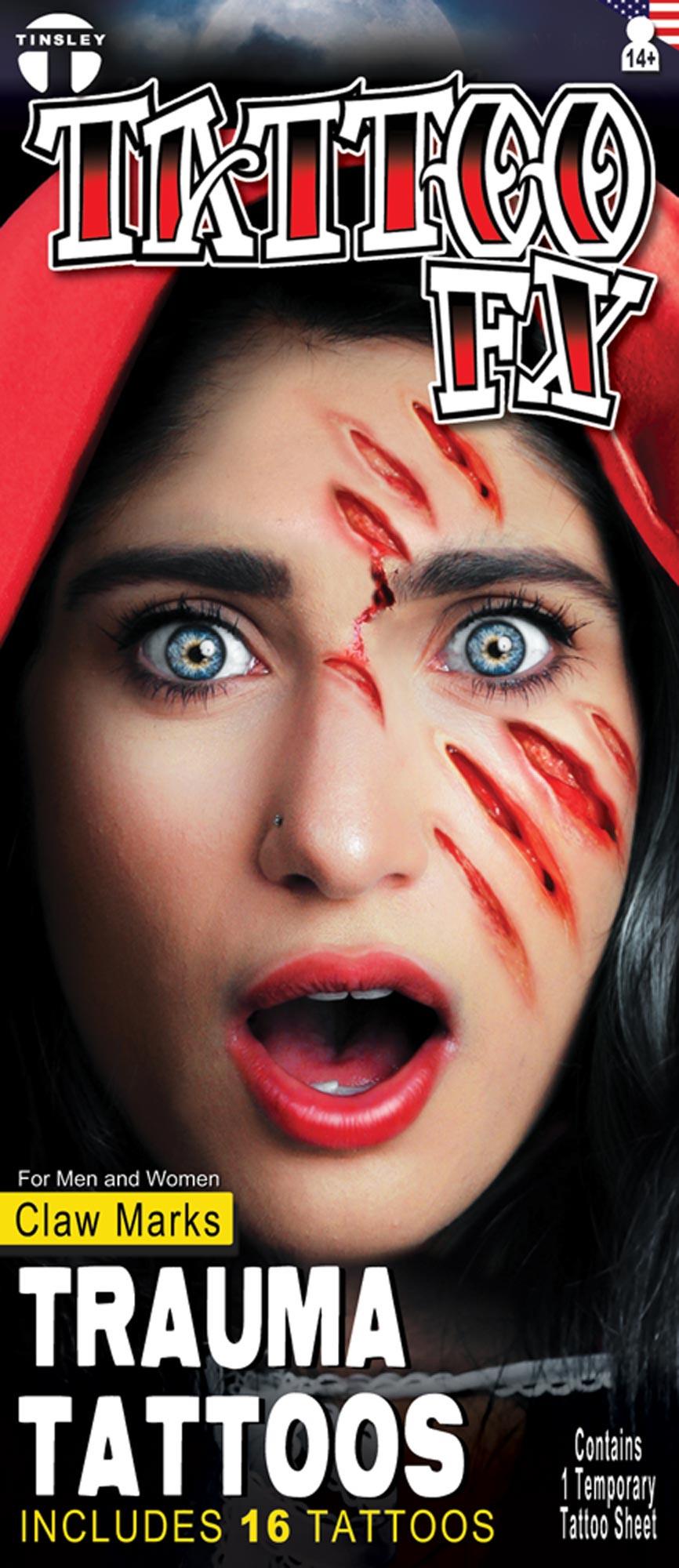 Claw Marks Trauma FX Tattoo Makeup Accessory - Fashion For Fun