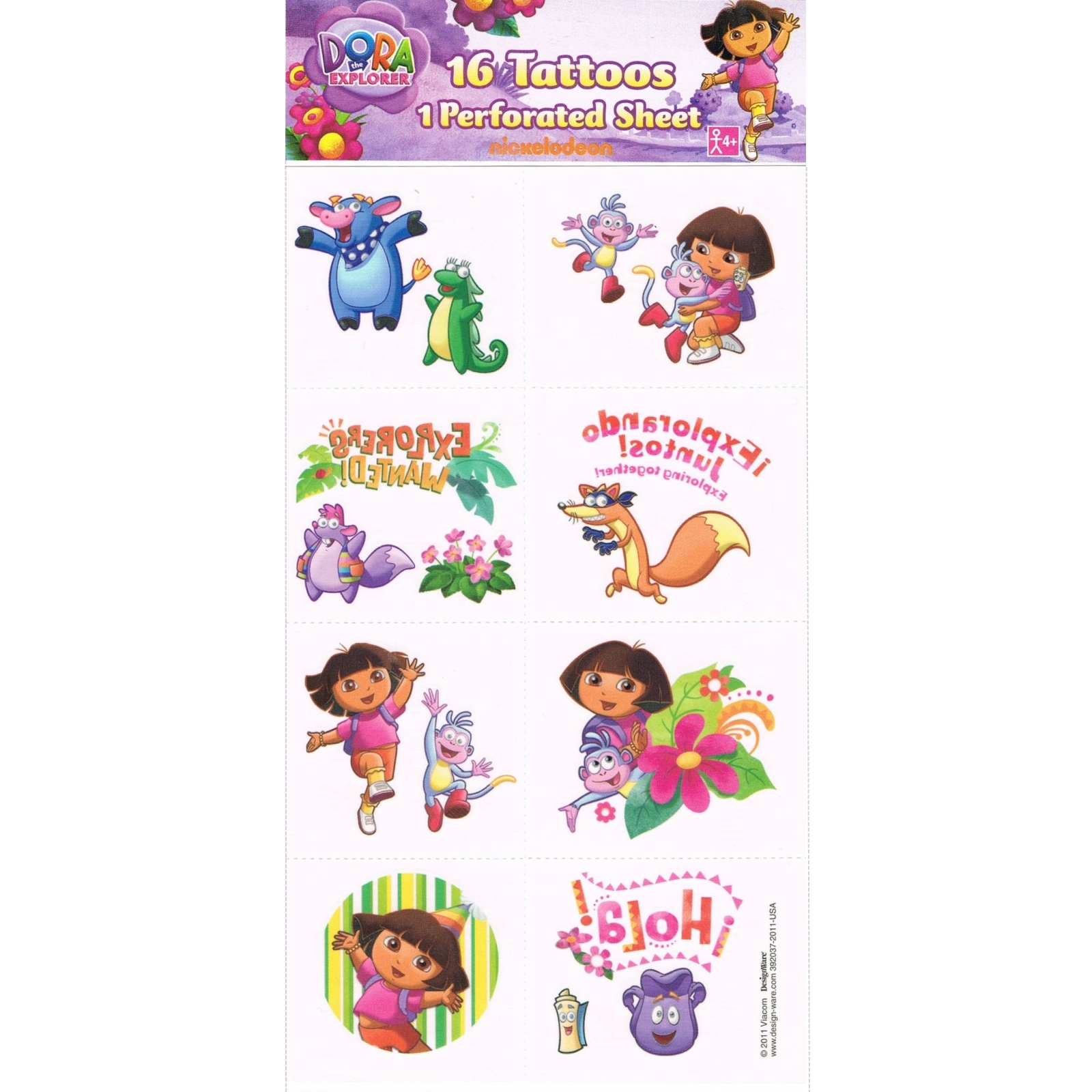 Dora the Explorer Tattoos (1 Sheet) | Fashion For Fun - Fashion For Fun