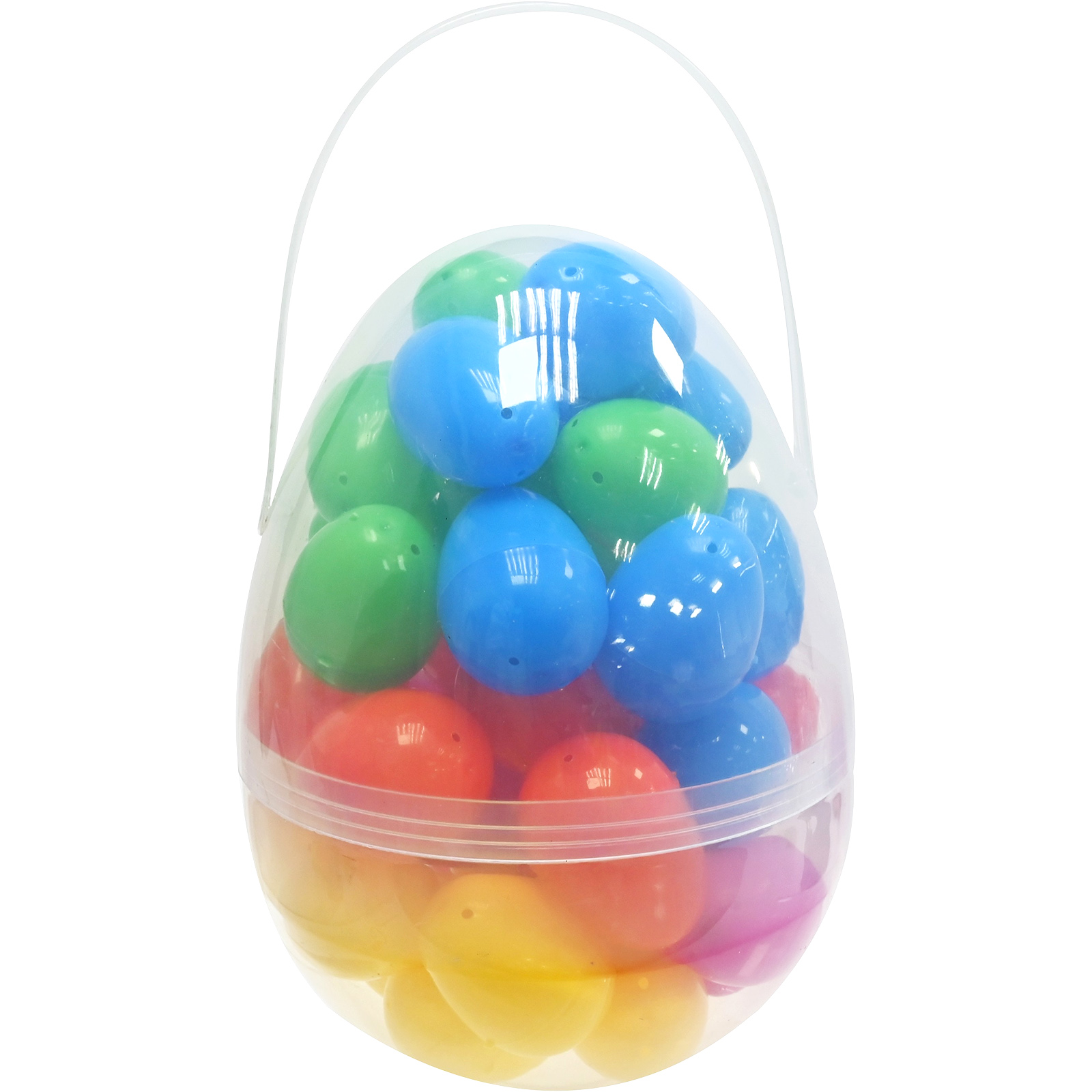 Giant Egg Container With Coloured Fillable Easter Eggs (Pack of 40 ...