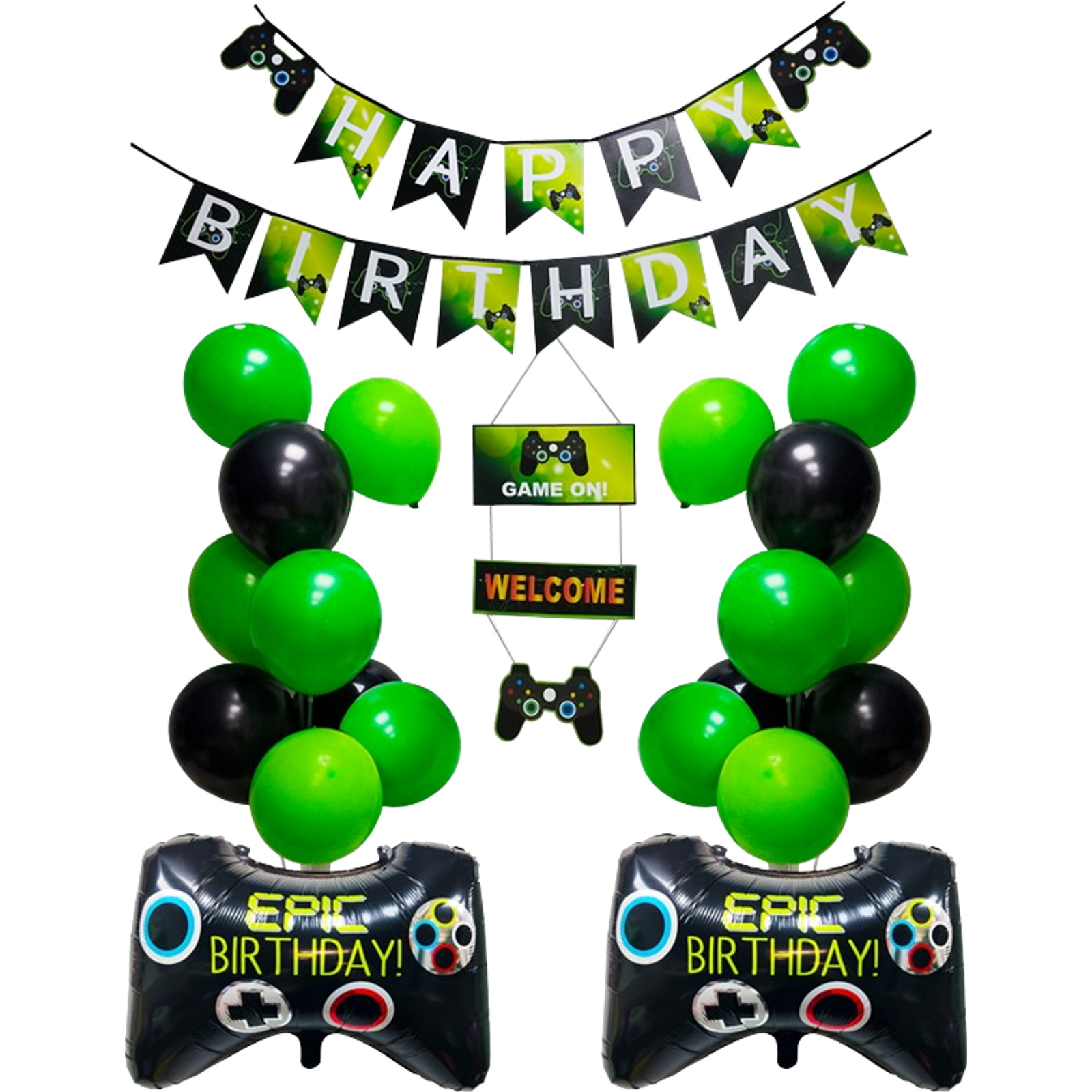 Happy Birthday Gamer Party Balloon Decorating Kit - Fashion For Fun