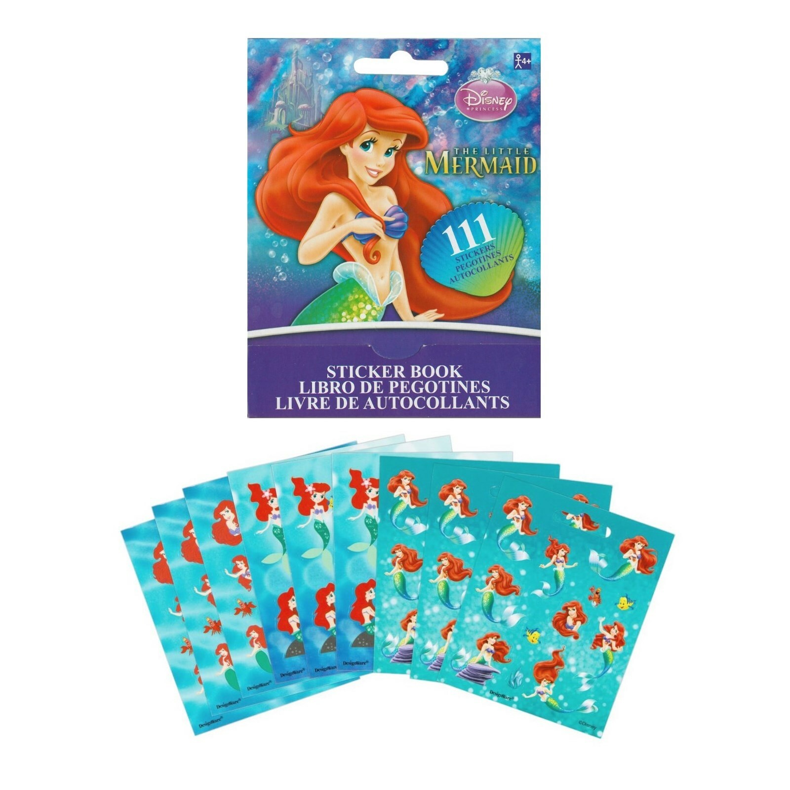 Ariel The Little Mermaid Sticker Book (9 Sheets) - Fashion For Fun