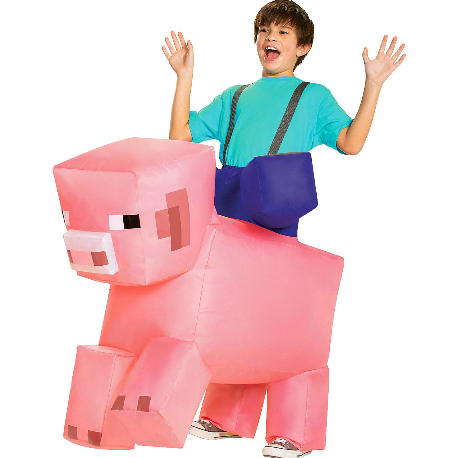Minecraft Pig Ride On Inflatable Kids Costume - Fashion For Fun