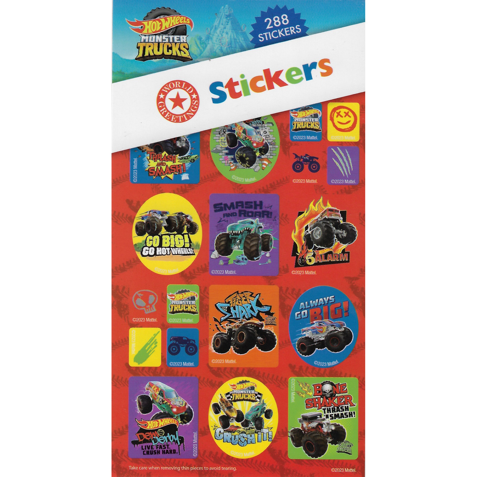 Hot Wheels Monster Trucks Sticker Book (12 Sheets) - Fashion For Fun
