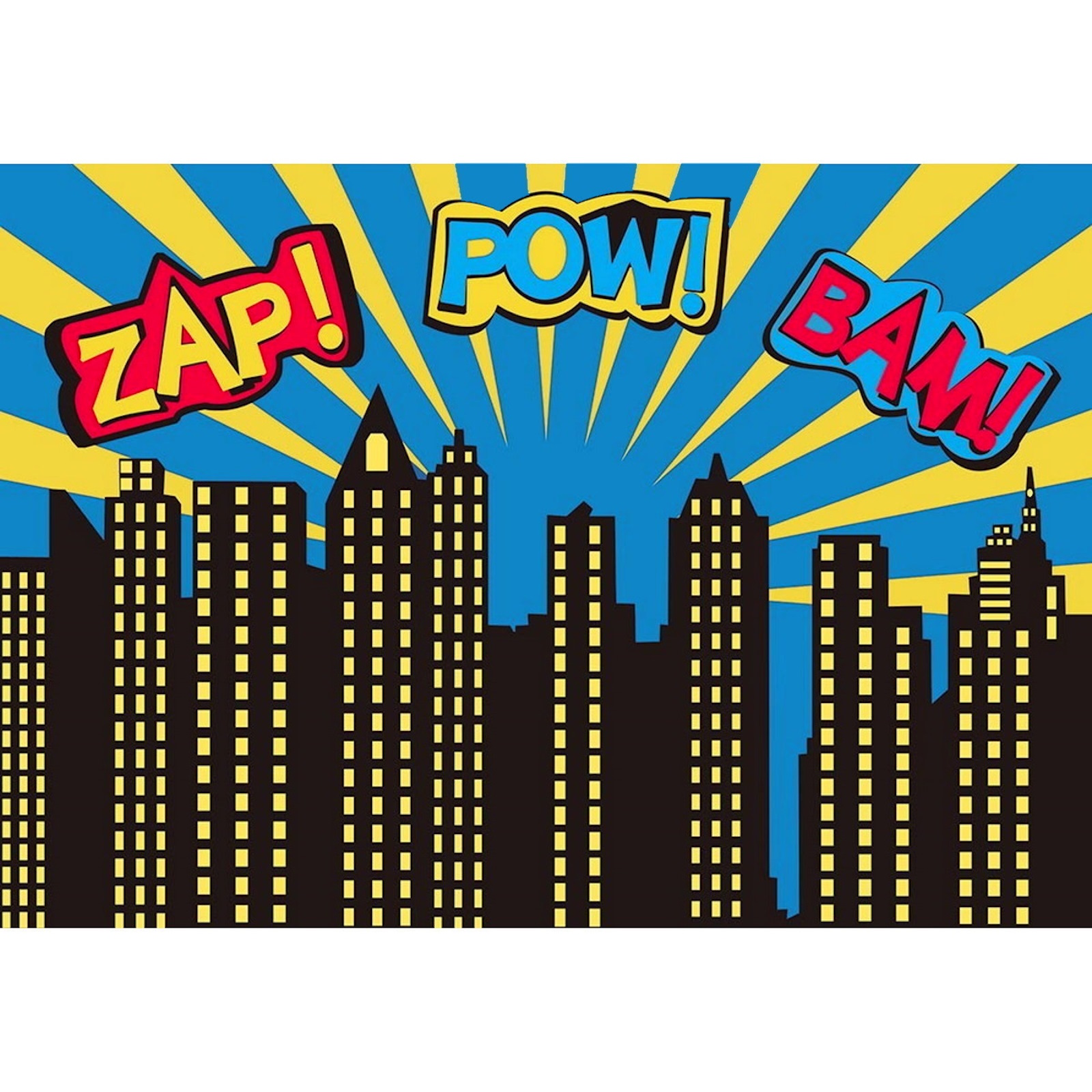Superhero Comics Large Fabric Backdrop | Superhero Party Supplies ...